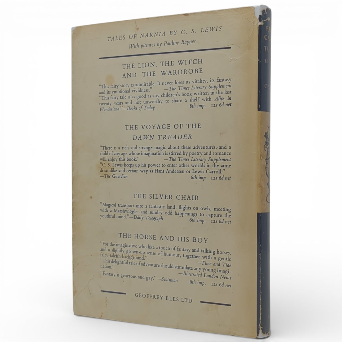 Prince Caspian, C. S. Lewis, Geoffrey Bles, First Edition, Reprint 1966 ...
